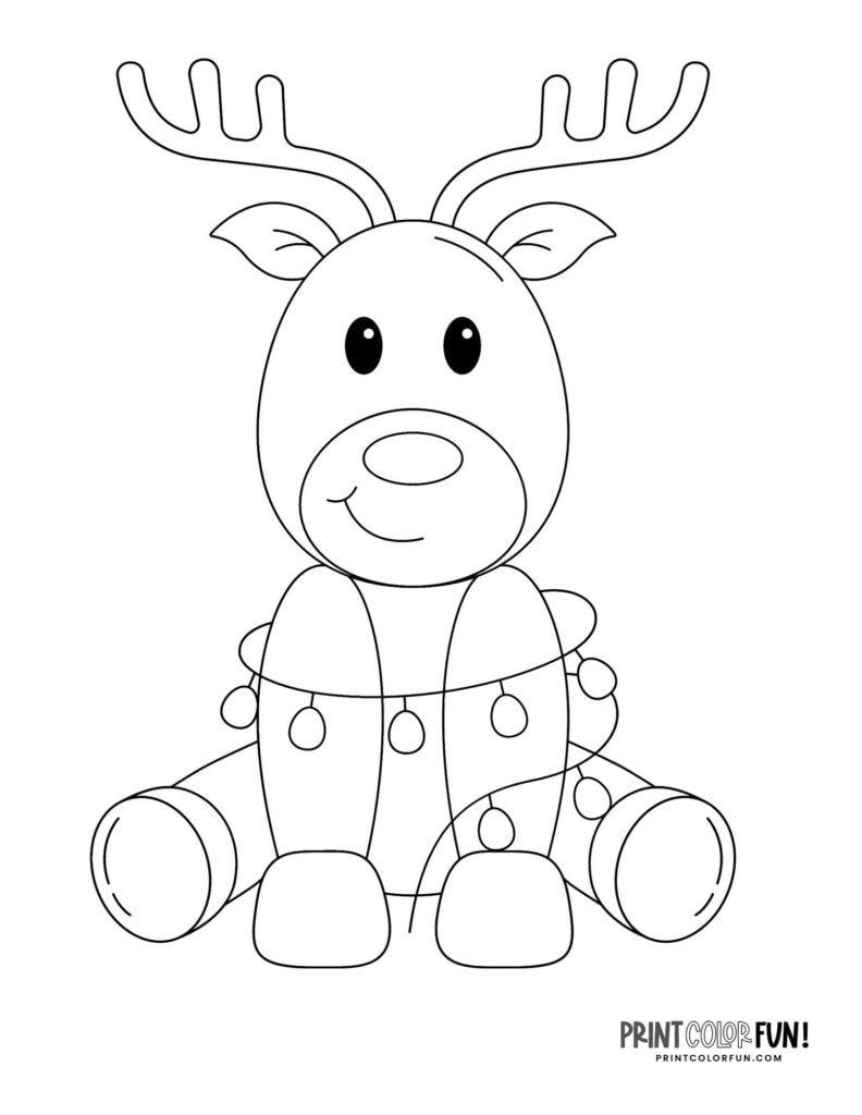 17 adorable Rudolph coloring pages & other reindeer clipart to light up ...