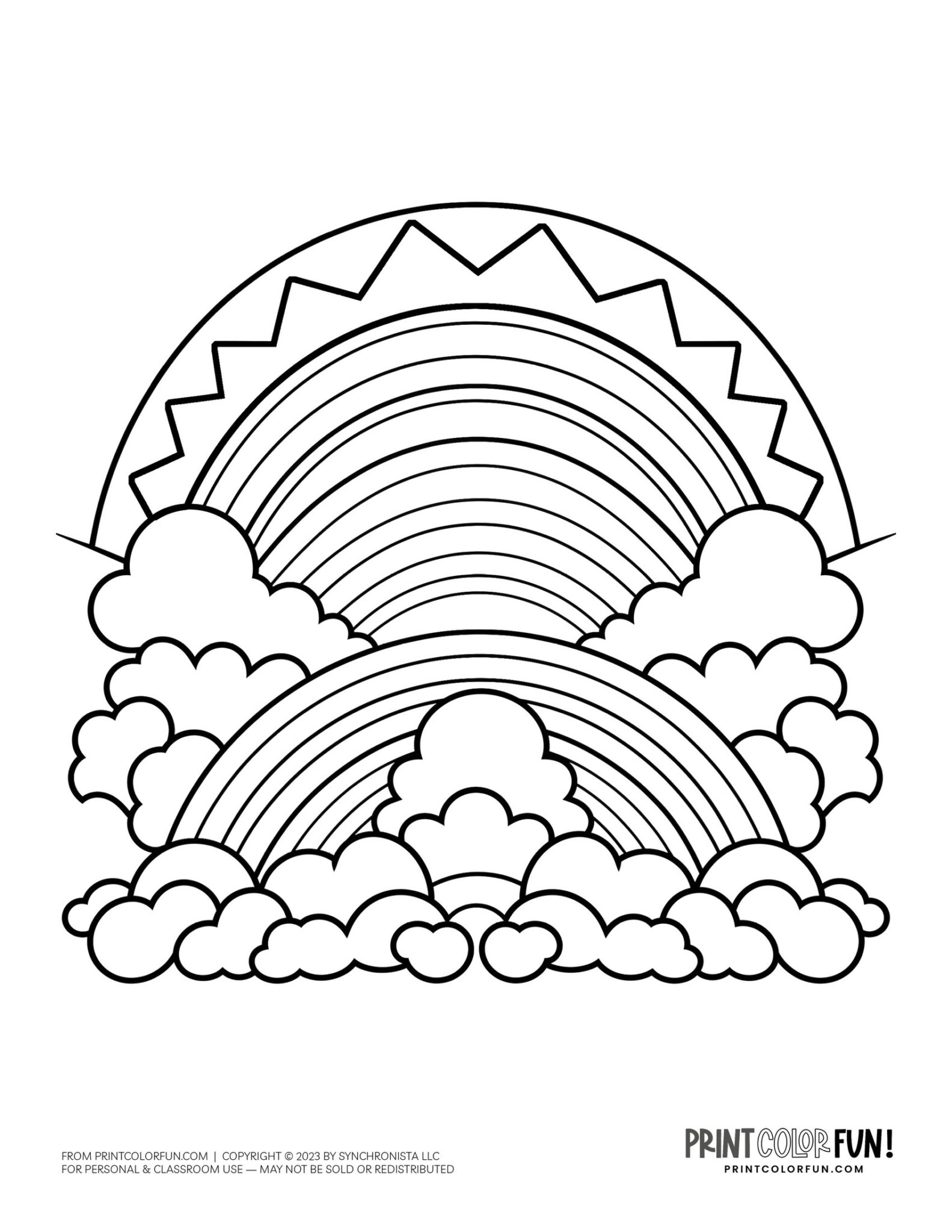 Rainbow clipart & coloring page magic + 10 colorful craft & learning ...