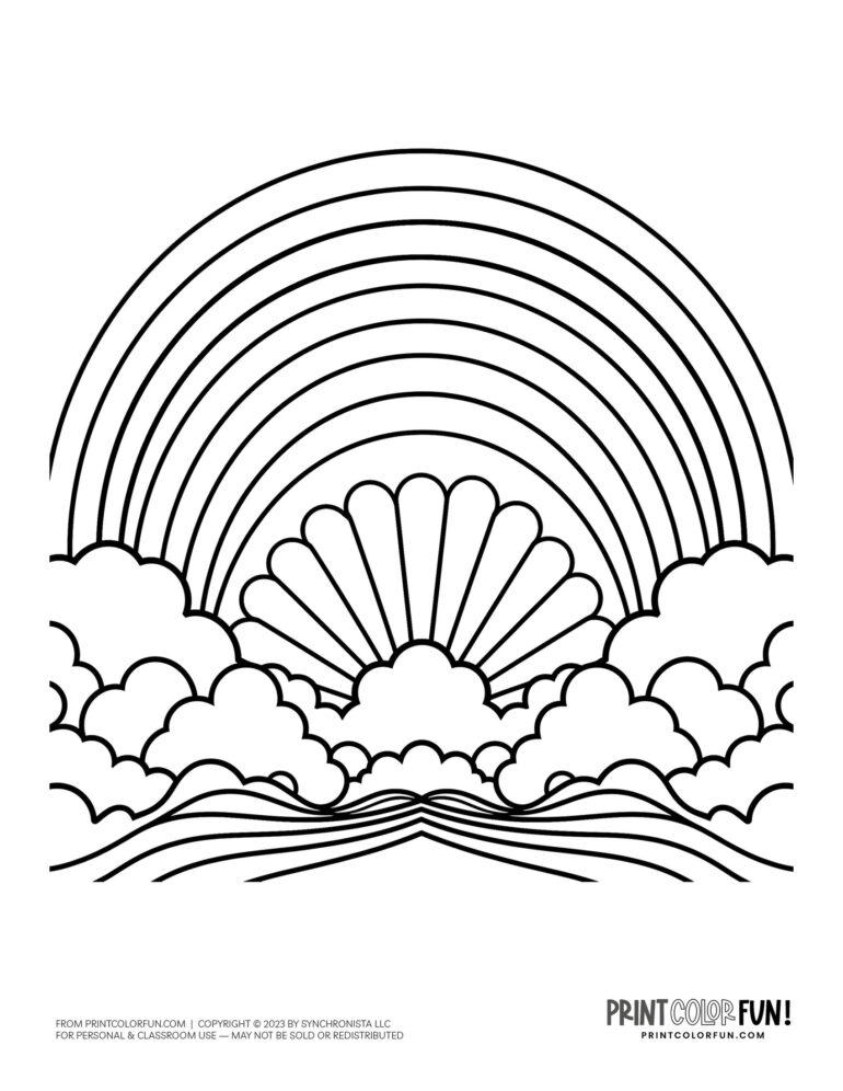 Rainbow clipart & coloring page magic + 10 colorful craft & learning ...