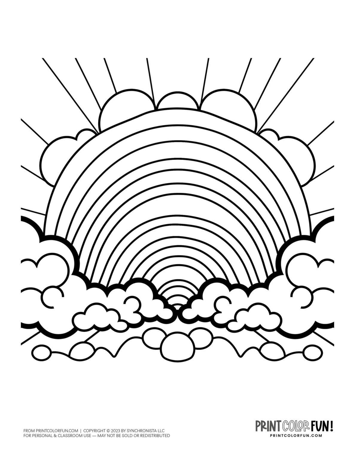 Rainbow clipart & coloring page magic + 10 colorful craft & learning ...