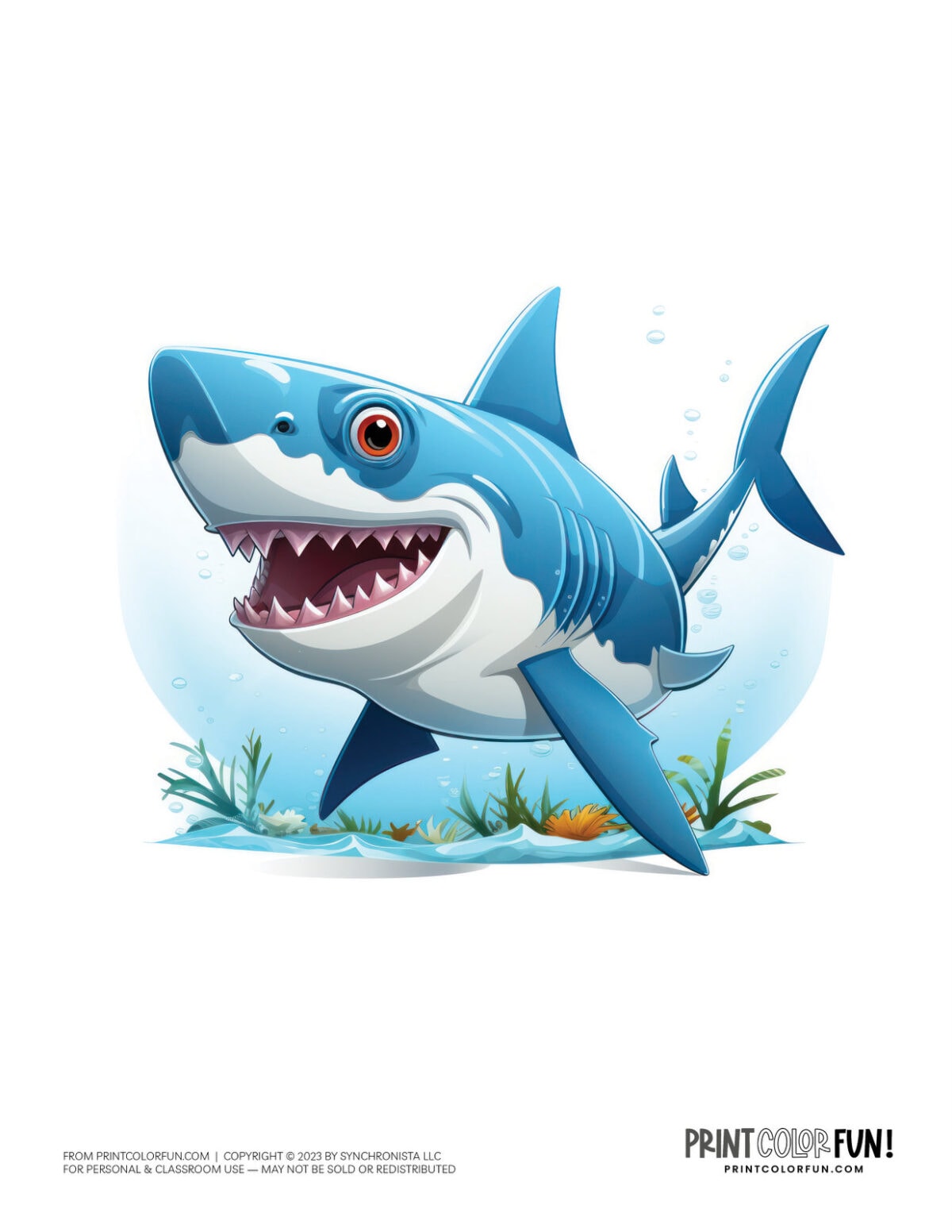 21 shark clipart & coloring pages: Dive into a sea of fun and ...