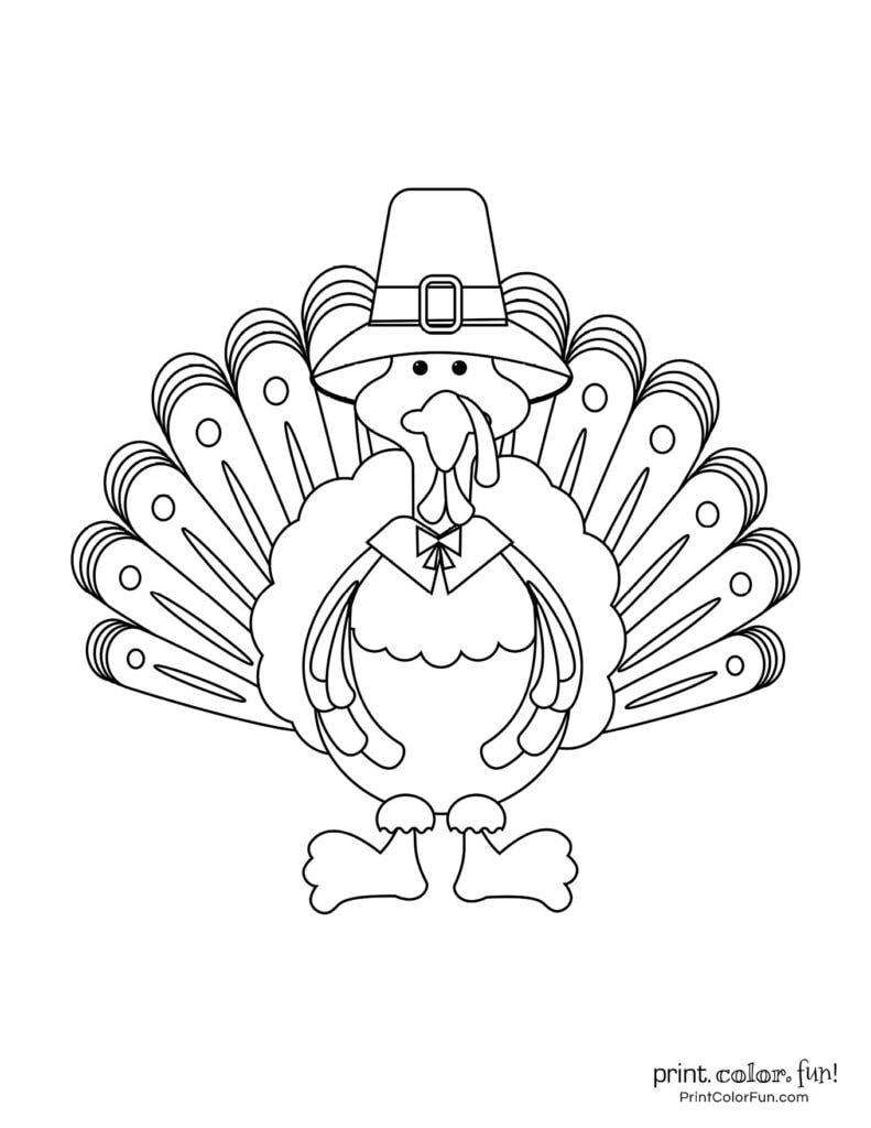 24 terrific Thanksgiving turkey coloring pages for some free printable ...