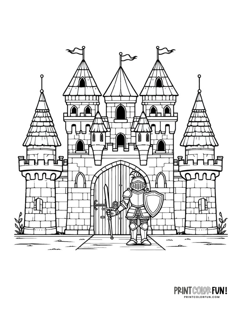 Fun castle clipart & coloring pages inspiration: 20 creative projects ...