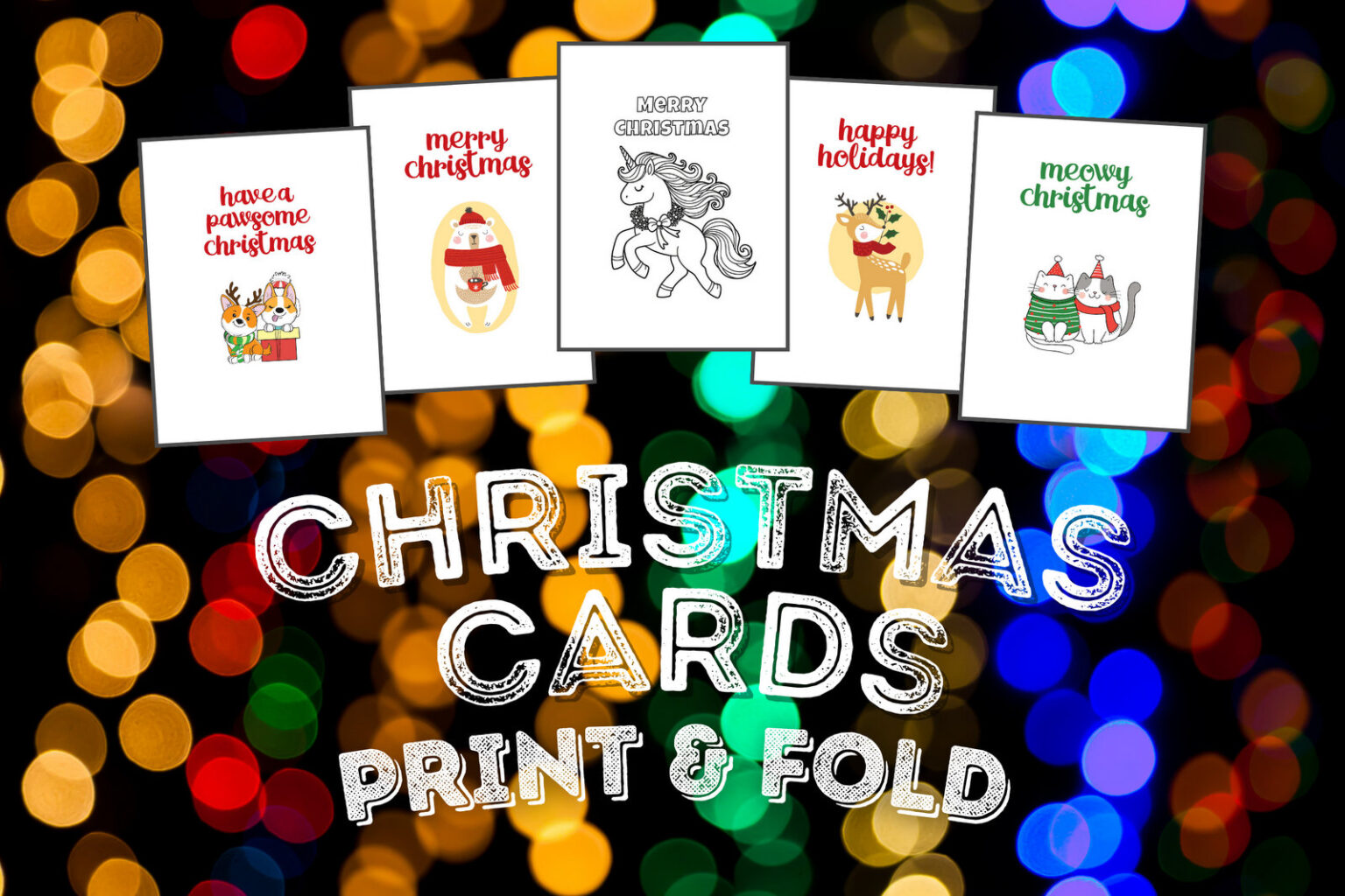 17 free printable Christmas cards to print, color, fold & give!, at ...