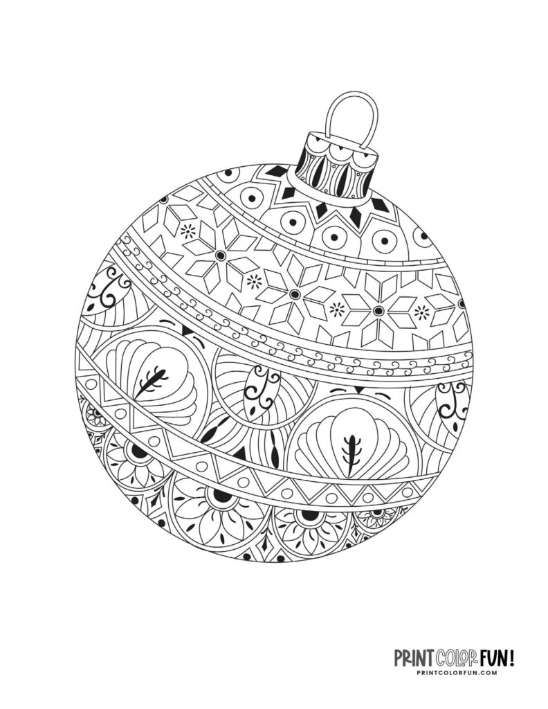 23 Christmas ornament clipart & coloring pages for happy holiday fun ...