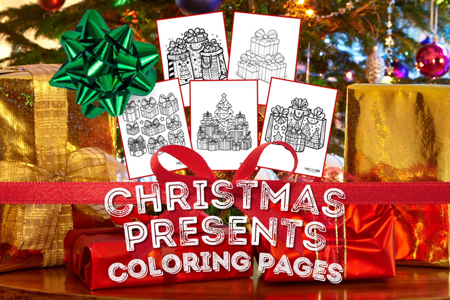 12 Christmas present clipart & coloring pages, plus quick & easy ...
