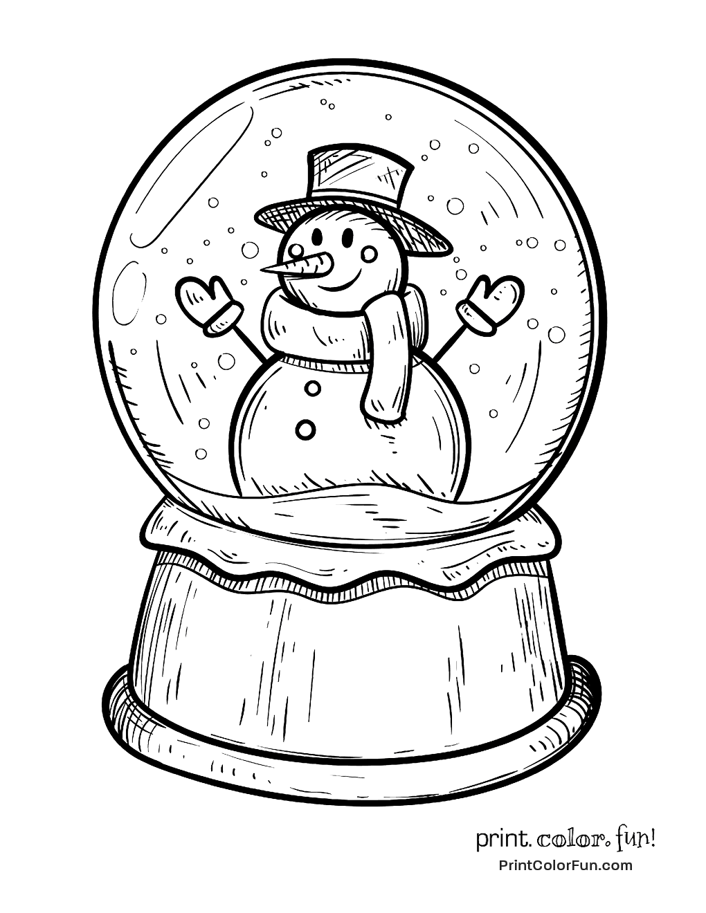 Printable Snow Globe Coloring Pages