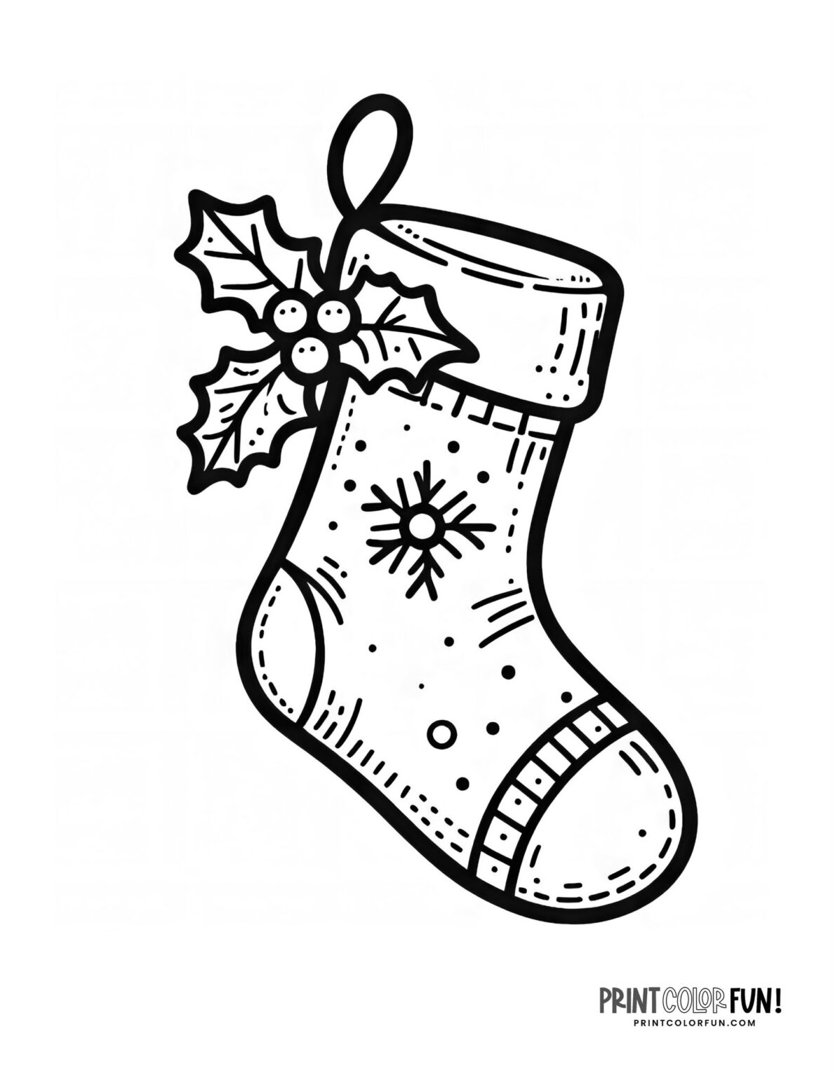 26 Christmas stocking clipart pages for easy craft & coloring fun for ...