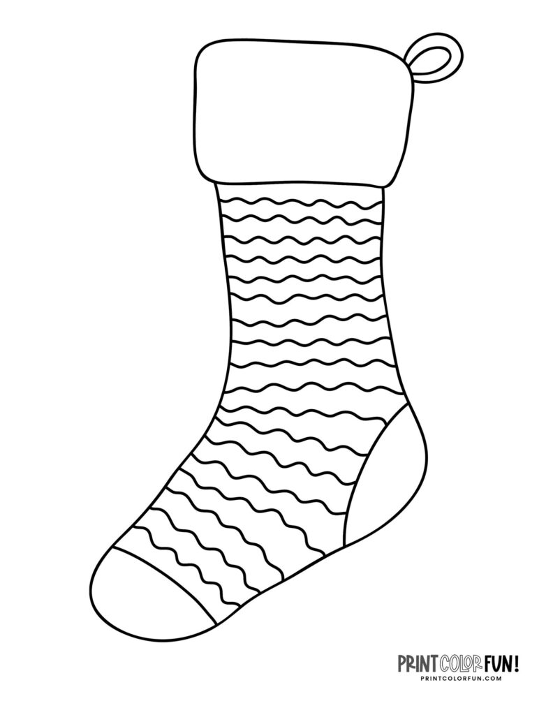 26 Christmas stocking clipart pages for easy craft & coloring fun for ...