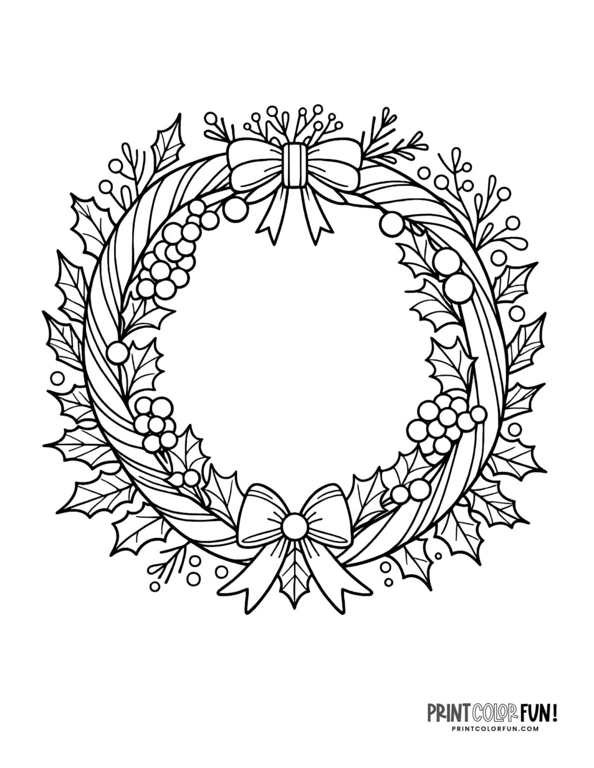 Christmas wreath clipart: A festive collection of 23 coloring pages ...