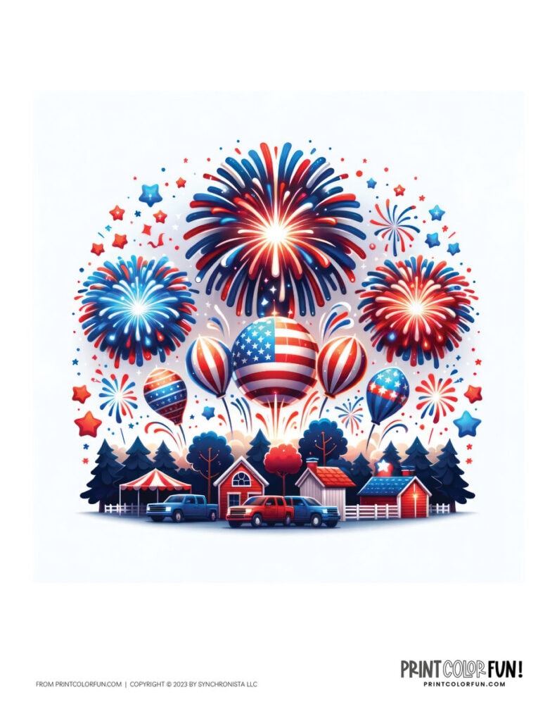 Fourth of July coloring pages: Independence Day flags, fireworks & more ...