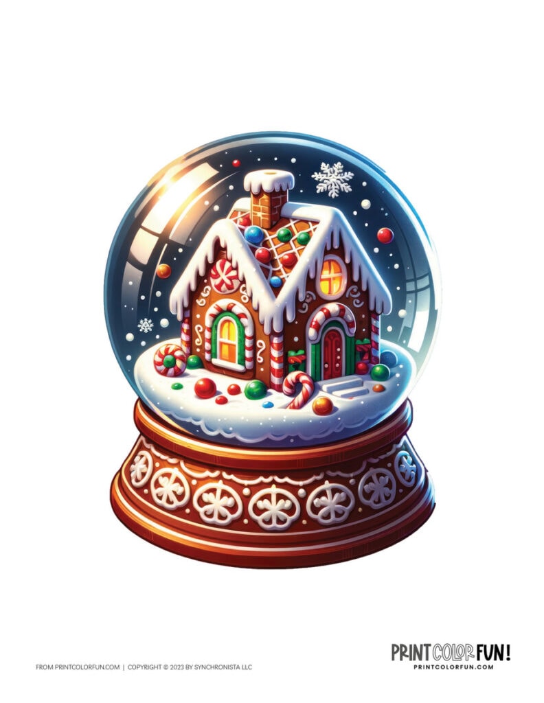 36 snow globe clipart & coloring pages for a magical holiday season, at ...