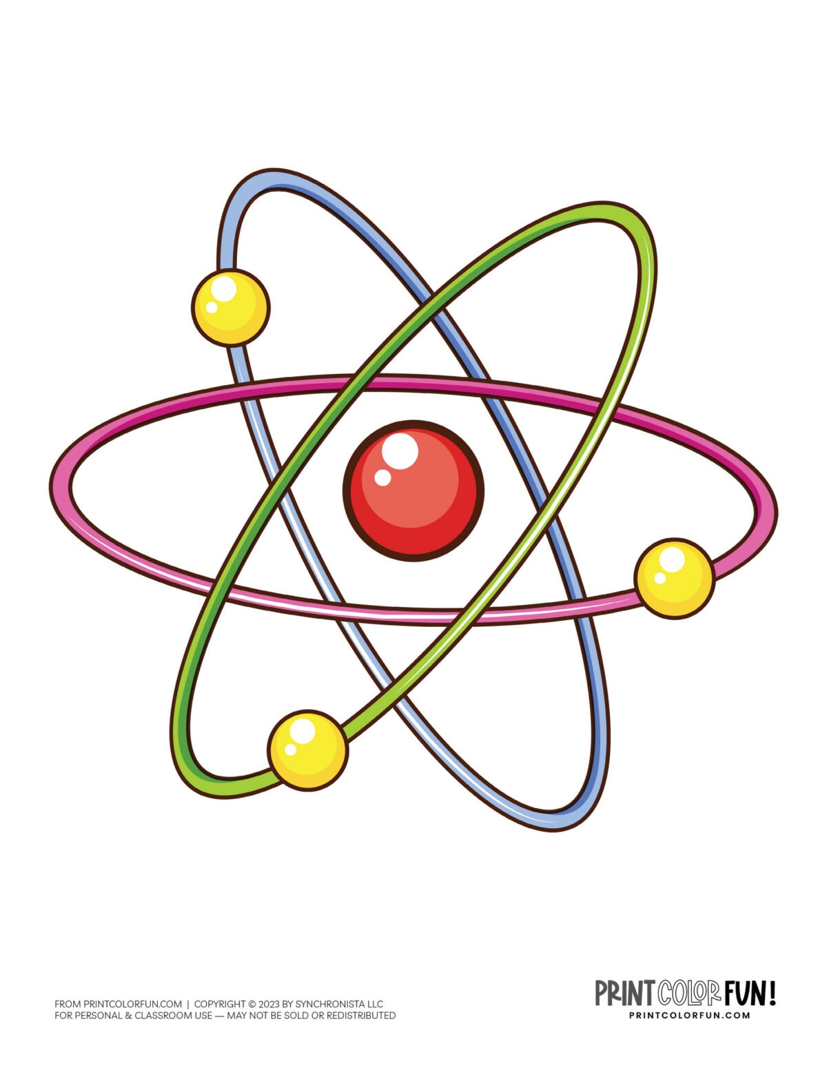 Atom drawing coloring pages & clipart + 10 fun craft and learning ideas ...