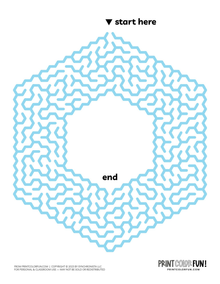 Medium maze difficulty: 18 intermediate skill printable mazes to solve ...