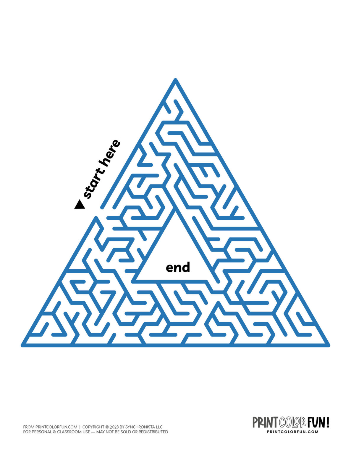 Medium maze difficulty: 18 intermediate skill printable mazes to solve, at PrintColorFun.com