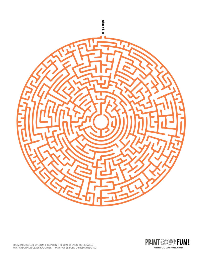 Medium maze difficulty: 18 intermediate skill printable mazes to solve ...