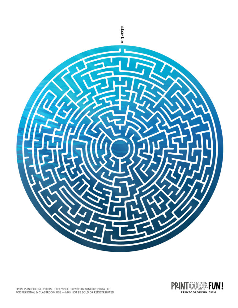 Medium maze difficulty: 18 intermediate skill printable mazes to solve ...