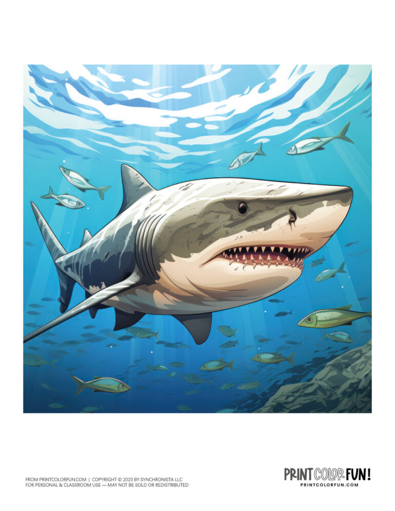 21 shark clipart & coloring pages: Dive into a sea of fun and ...