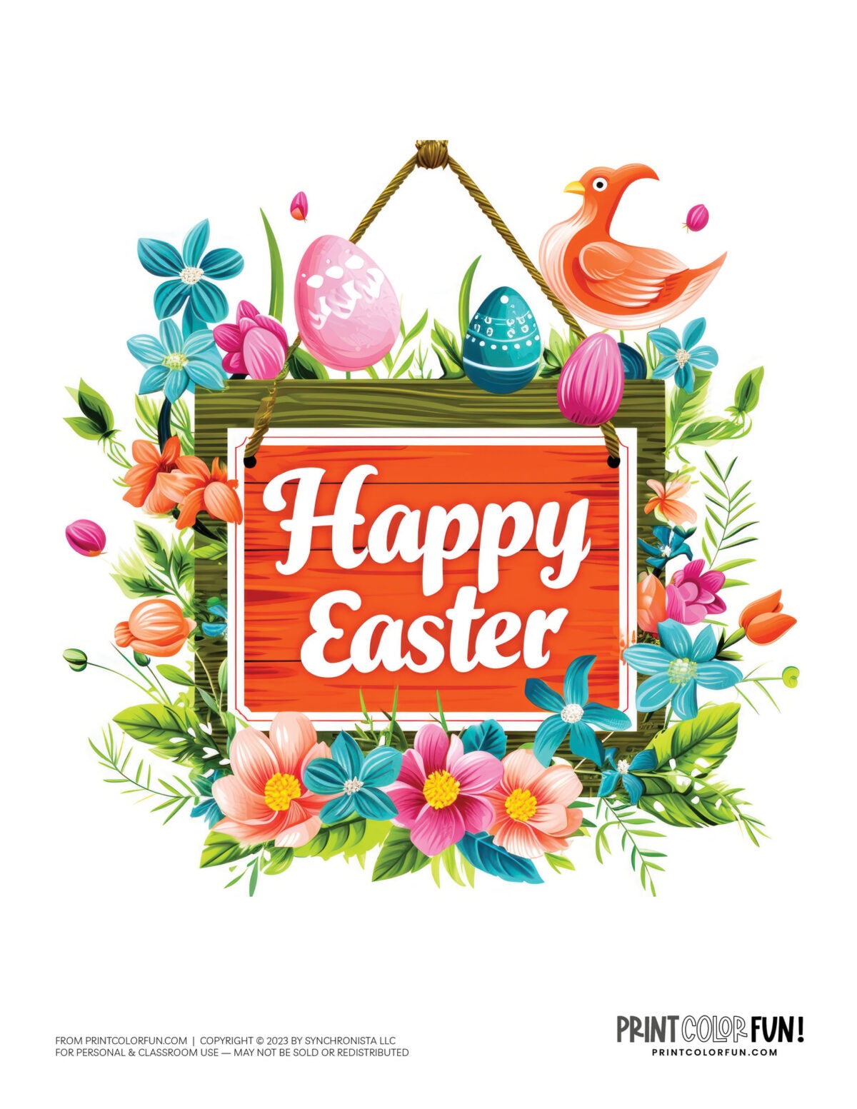 8 Happy Easter clipart signs: Colorful & cute printable holiday decor ...