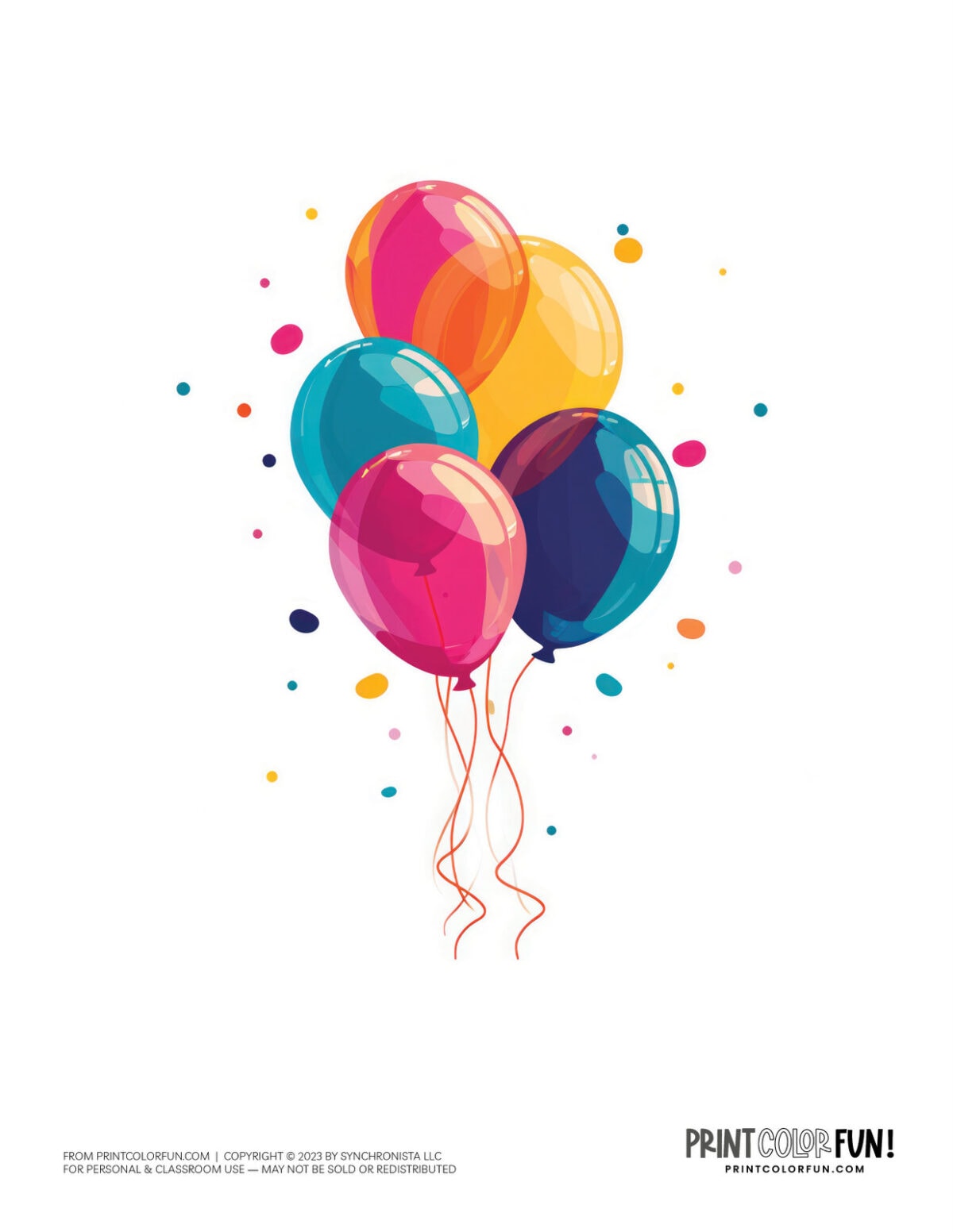 Party balloon clipart & coloring pages + 10 creative learning ideas for ...