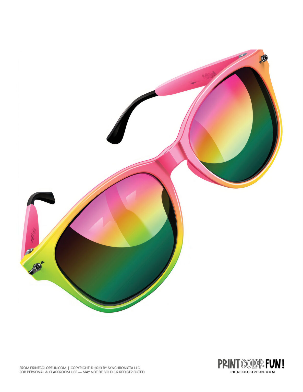 Sunglasses clipart & glasses coloring pages, plus 10 creative craft ...