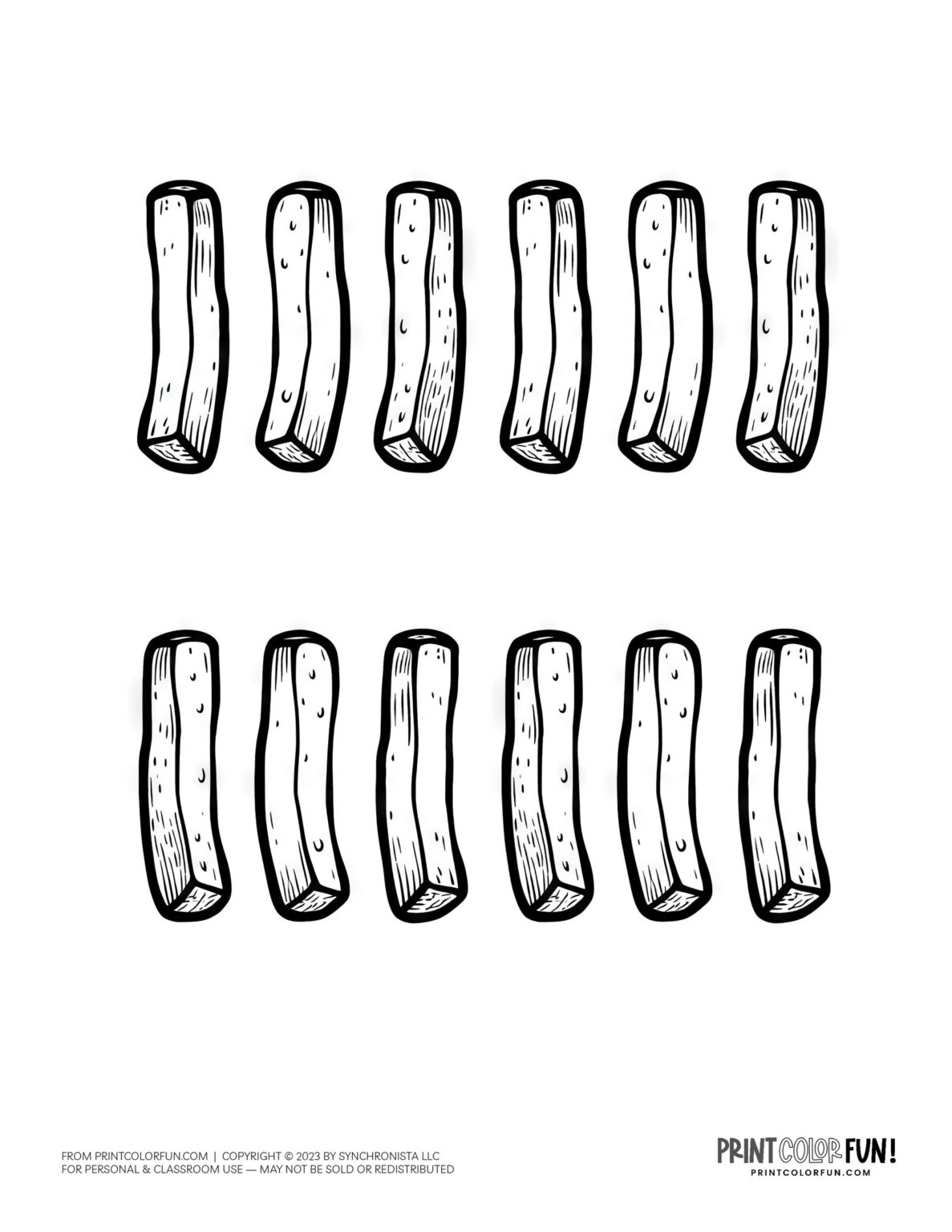 16 French fries clipart & coloring pages for delicious food learning ...