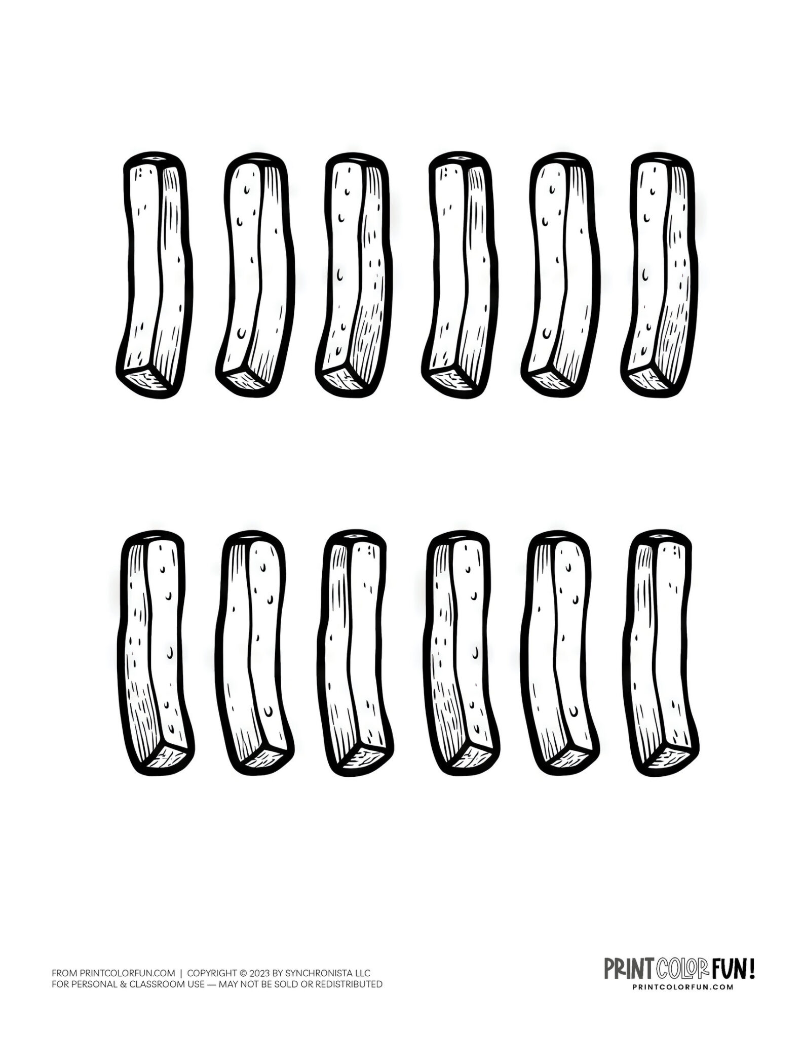 16 French fries clipart & coloring pages for delicious food learning ...