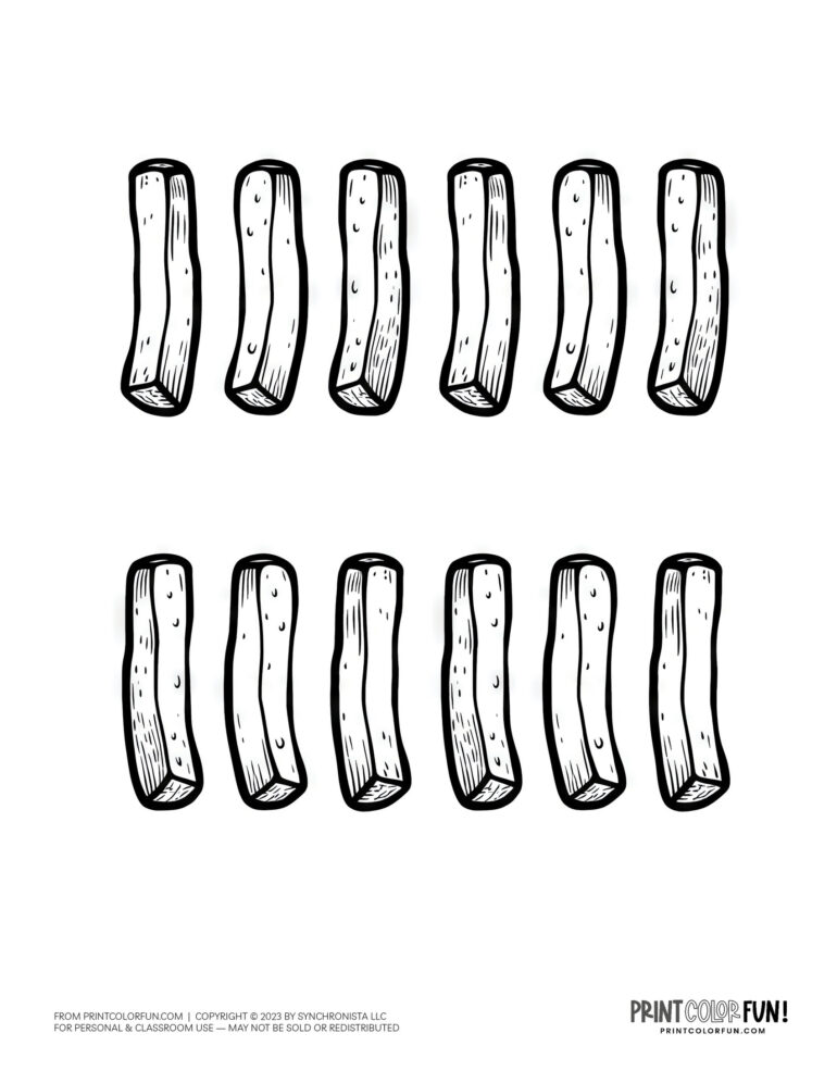 16 French fries clipart & coloring pages for delicious food learning ...