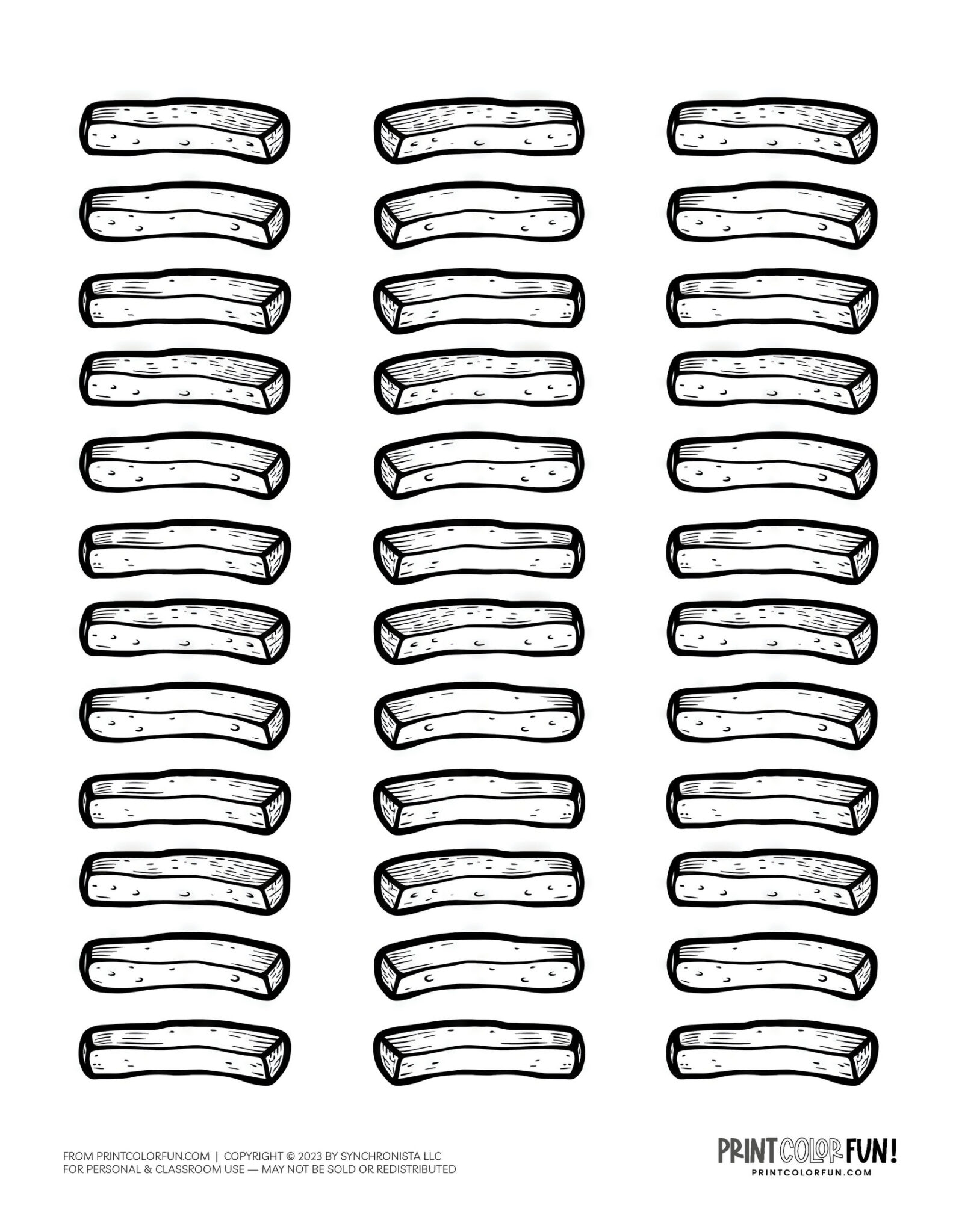 16 French fries clipart & coloring pages for delicious food learning ...