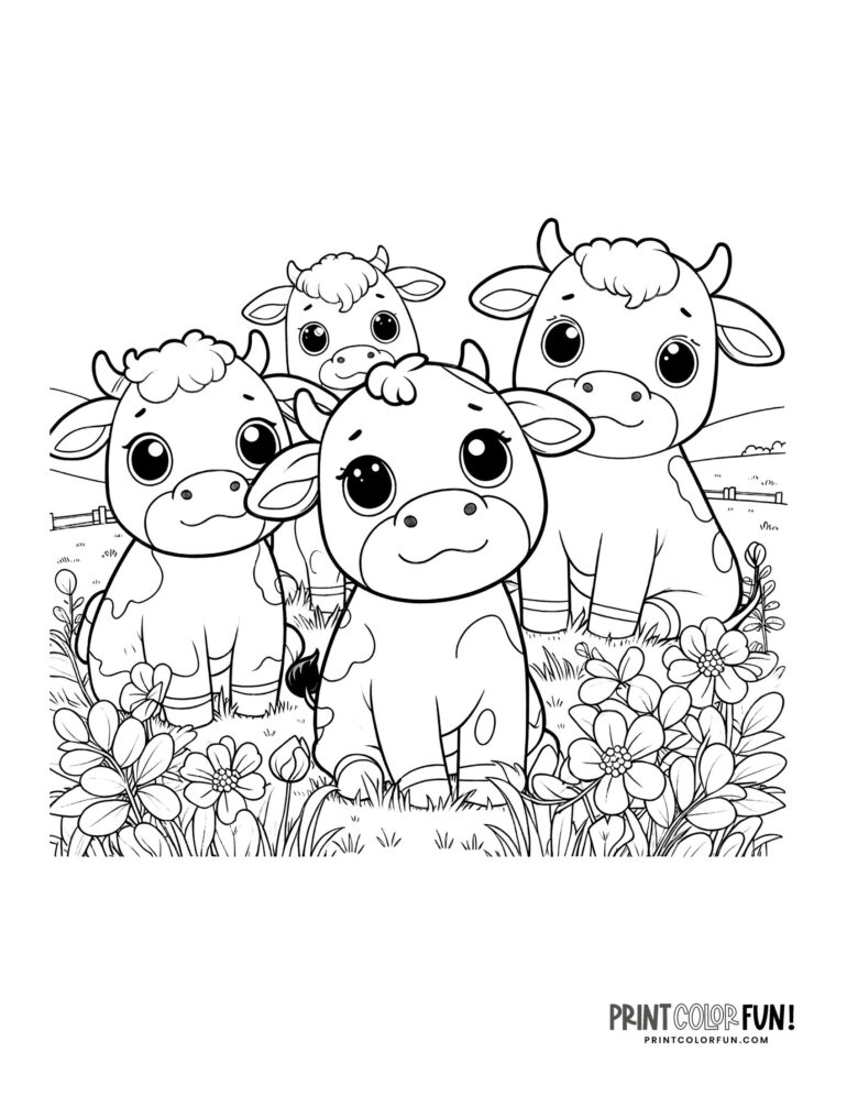 Cow coloring pages & clipart, at PrintColorFun.com