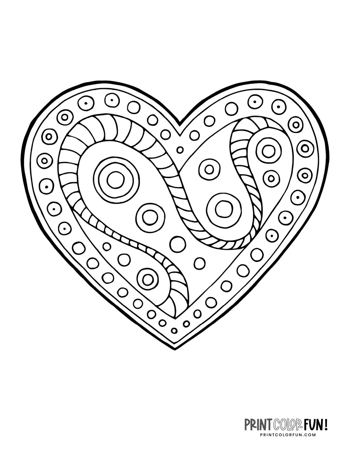100+ printable heart coloring pages: A huge collection of hearts for ...