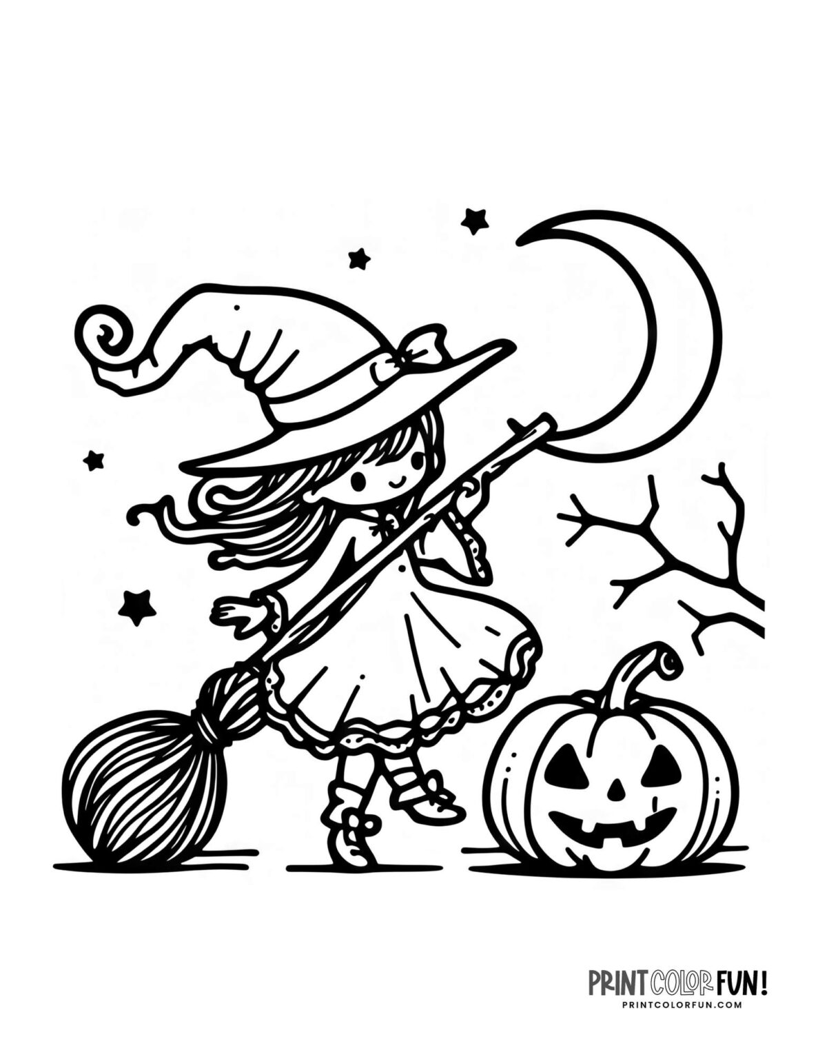 10 witch coloring pages for Halloween craft fun and learning, at ...