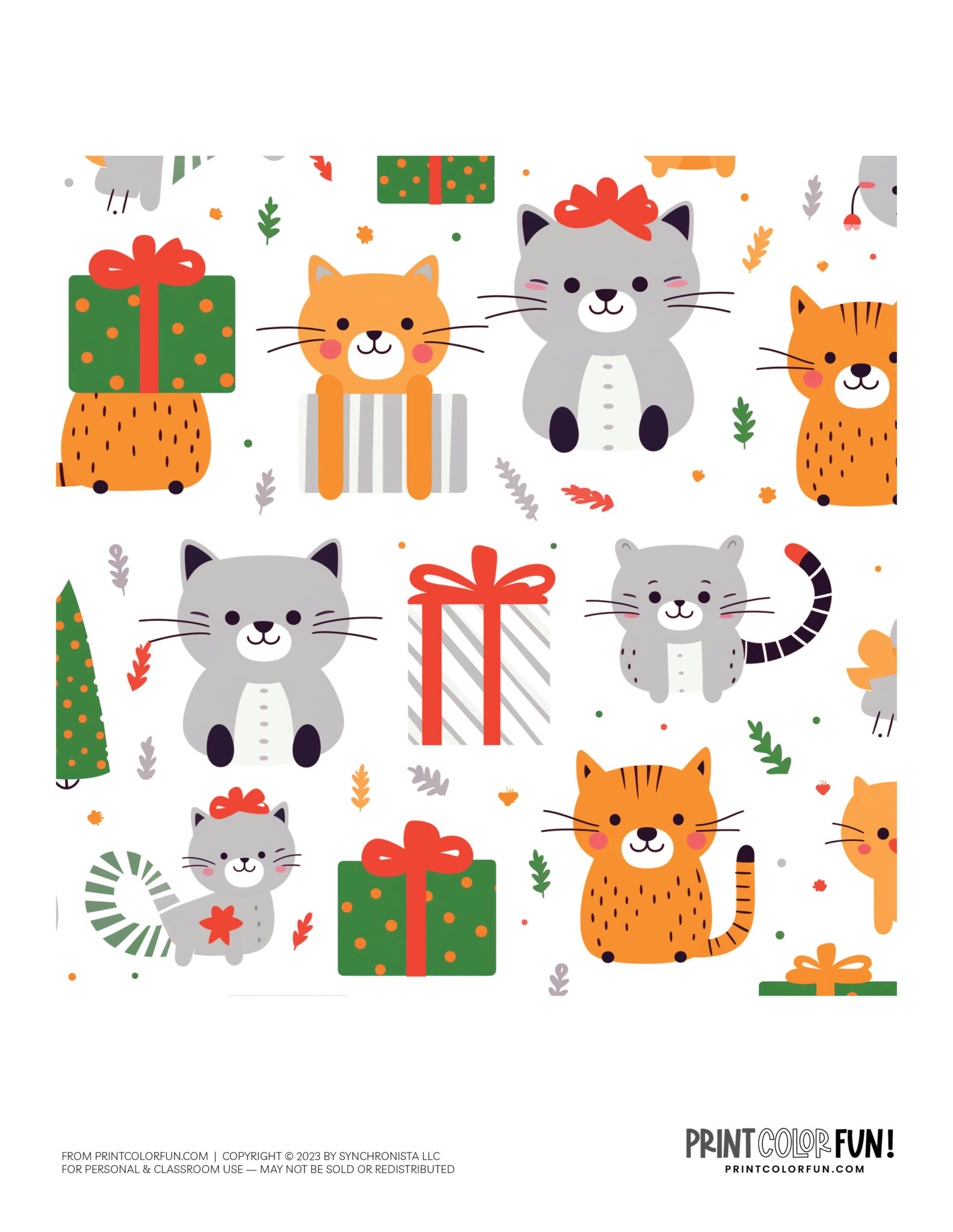 Colorful Christmas wrapping paper to print (and it's free!), at ...