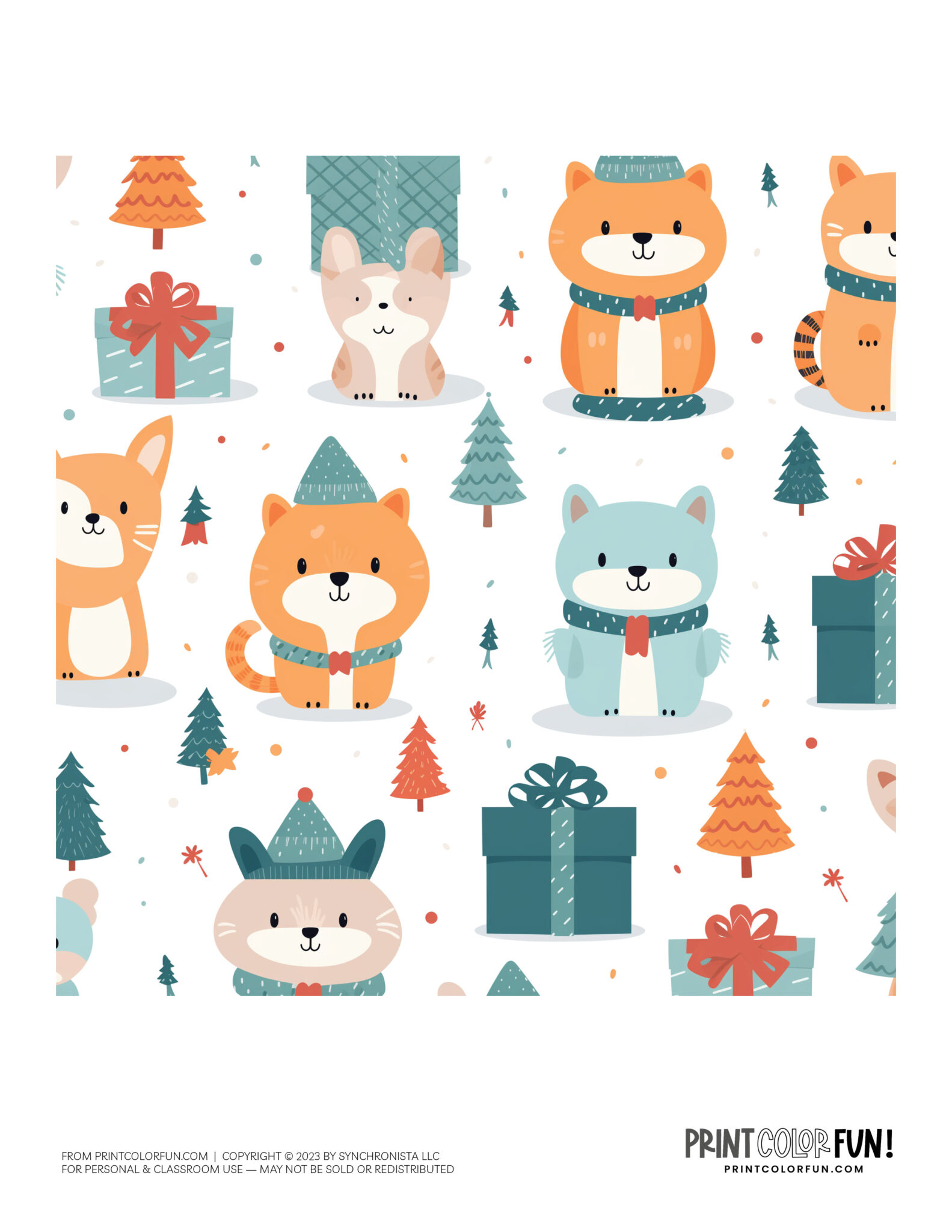 Colorful Christmas wrapping paper to print (and it's free!), at ...