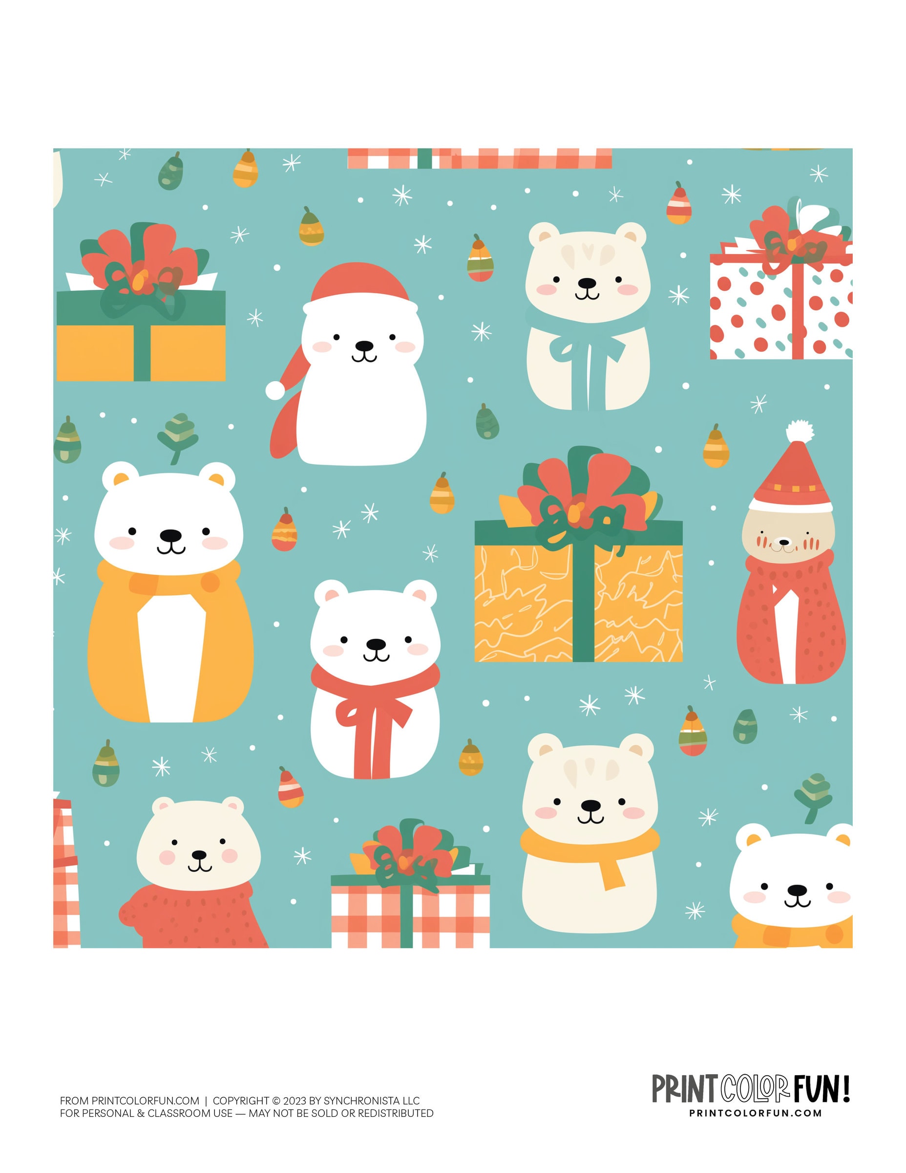 Colorful Christmas wrapping paper to print (and it's free!), at ...