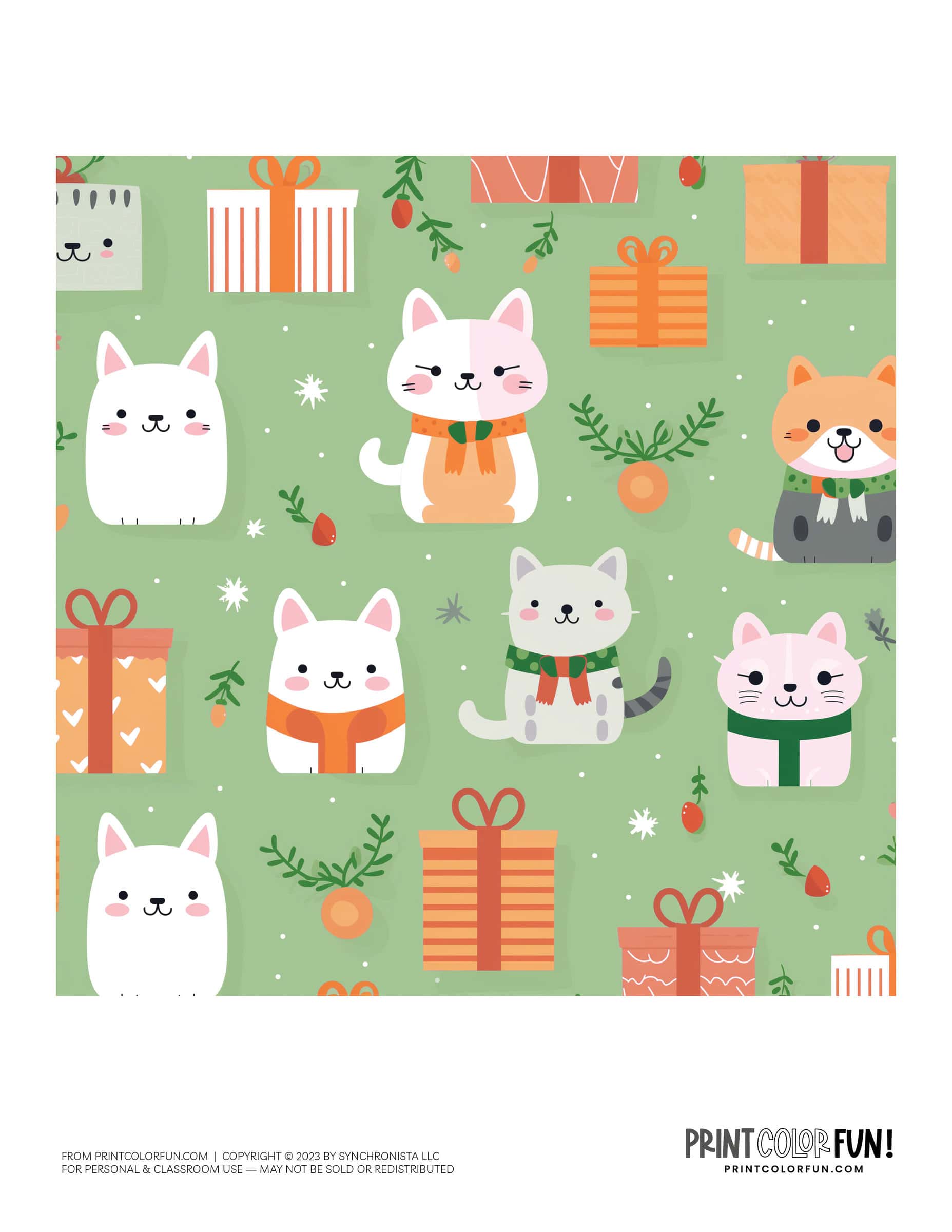 Colorful Christmas wrapping paper to print (and it's free!), at ...