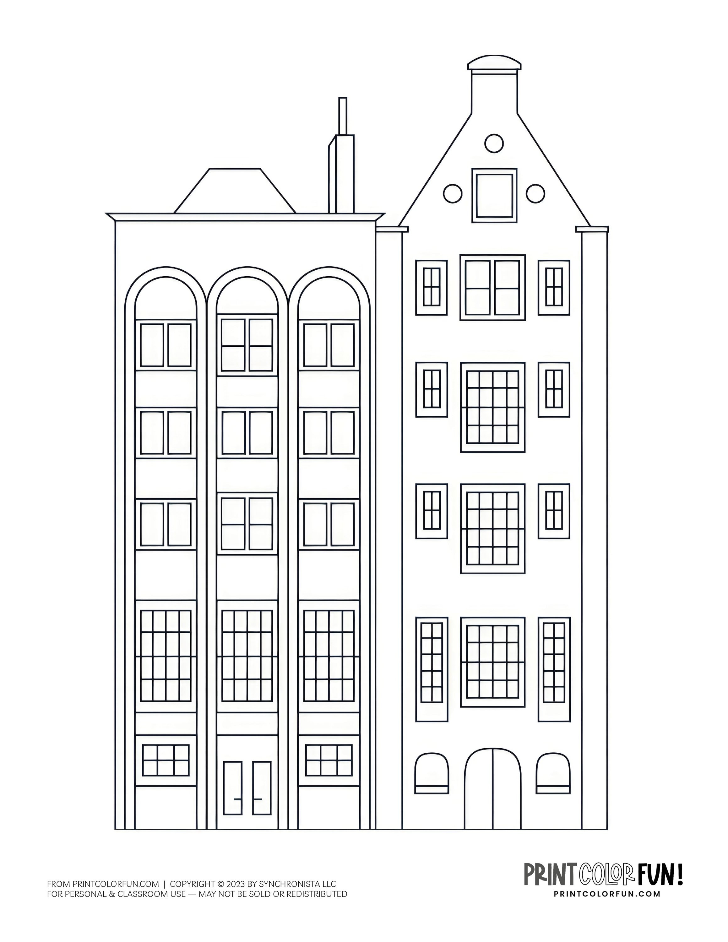 25+ apartment drawings, clipart & coloring pages, plus learning ...