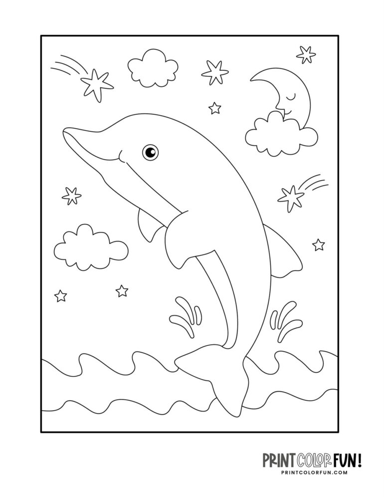 27 printable dolphin coloring pages: Dive into a world of fun crafts ...