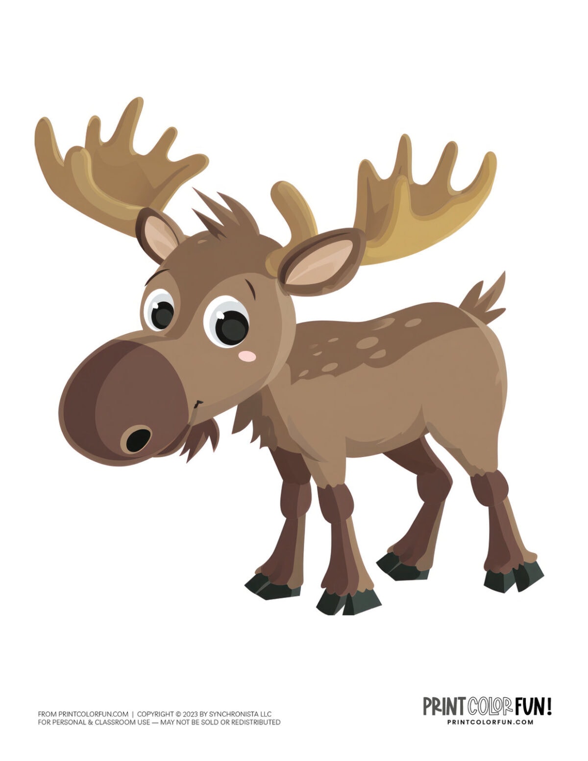 12+ Moose clipart & coloring pages, plus 10 engaging craft and learning ...