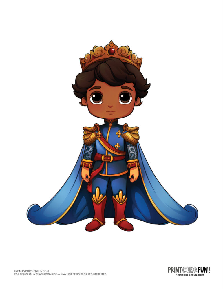 21 prince clipart & coloring pages: Learn about & color these royal men ...