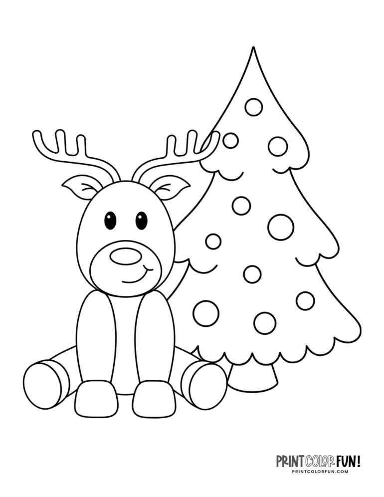 17 adorable Rudolph coloring pages & other reindeer clipart to light up ...
