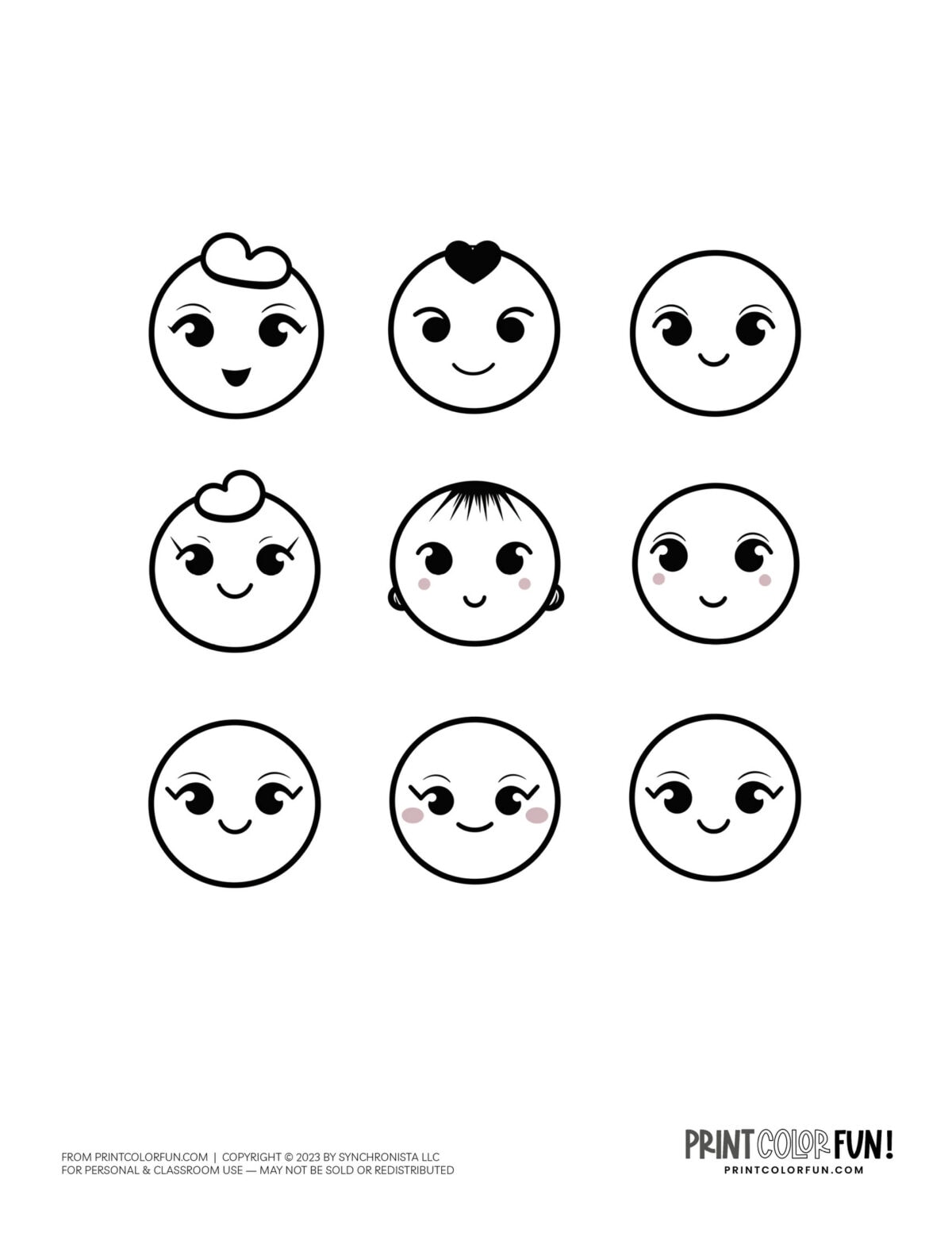 15+ Happy face clipart & cute smiley coloring pages + crafts and ...