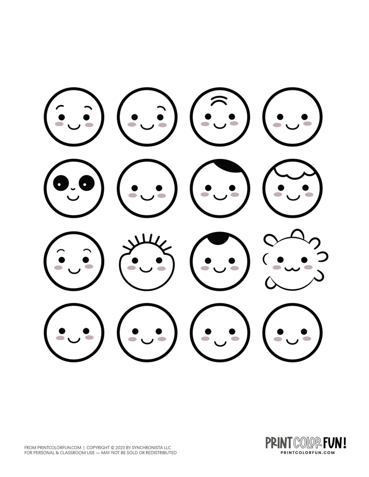 15+ Happy face clipart & cute smiley coloring pages + crafts and ...