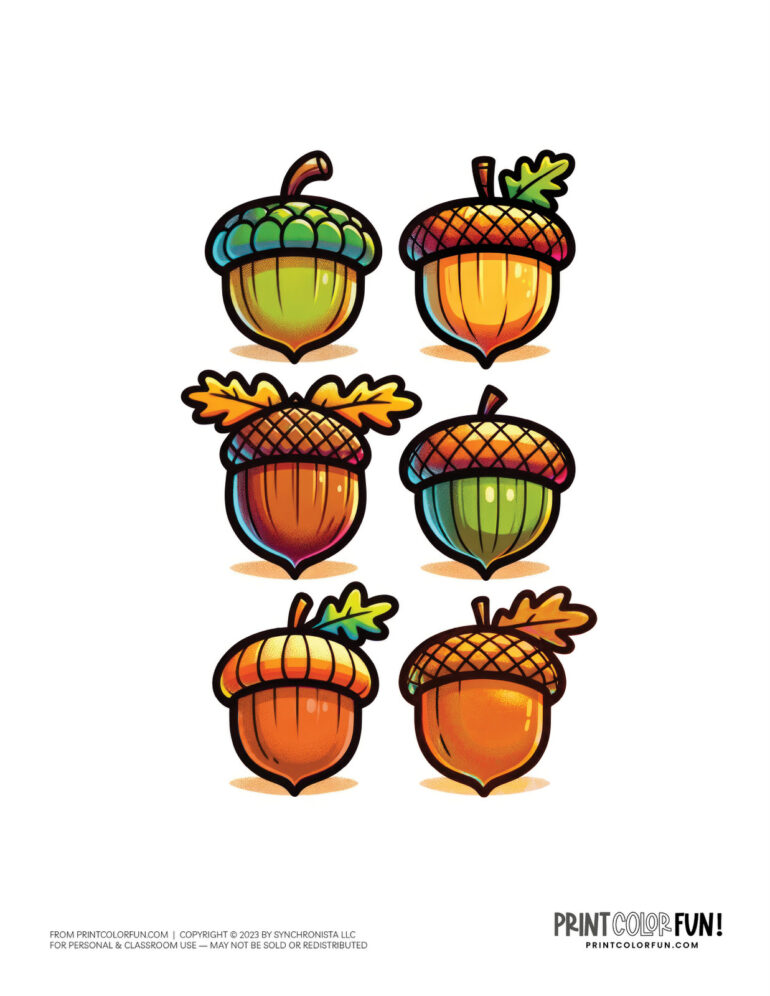 Acorn coloring pages & printable clipart, at PrintColorFun.com