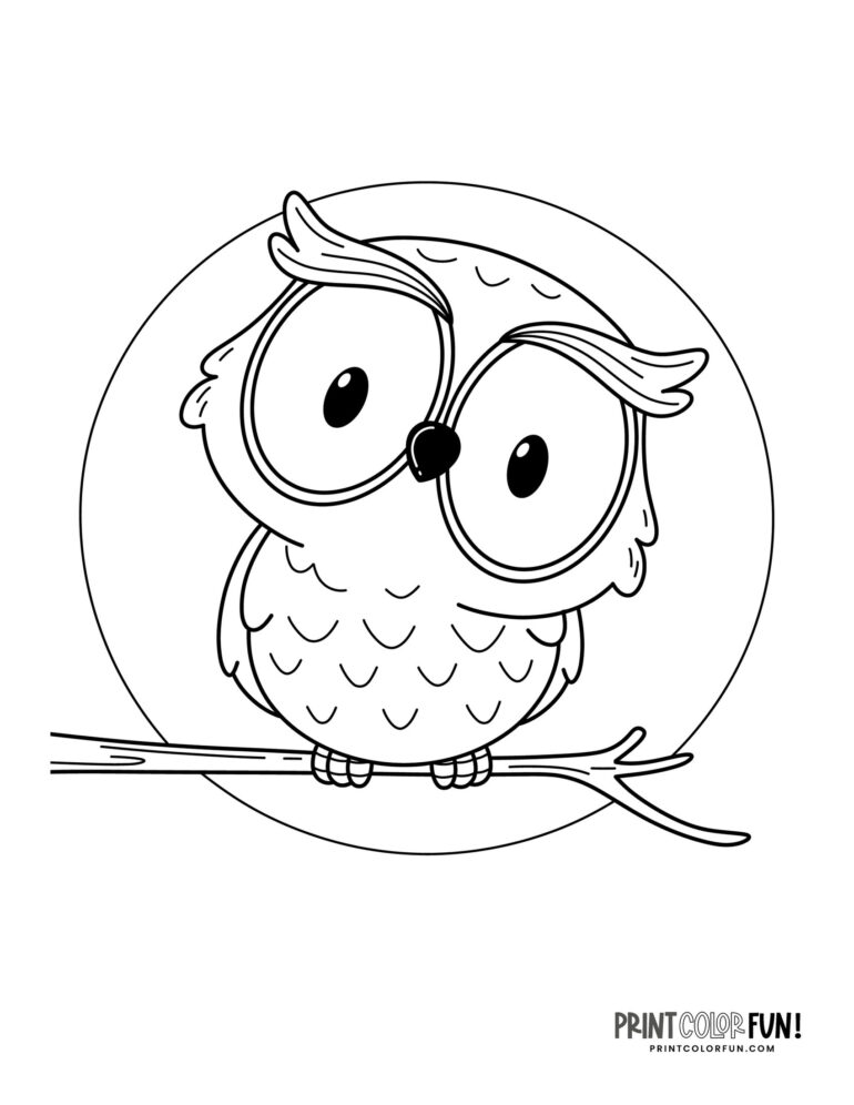 Whoo's ready to color? 38 fun owl coloring pages & clipart for young ...
