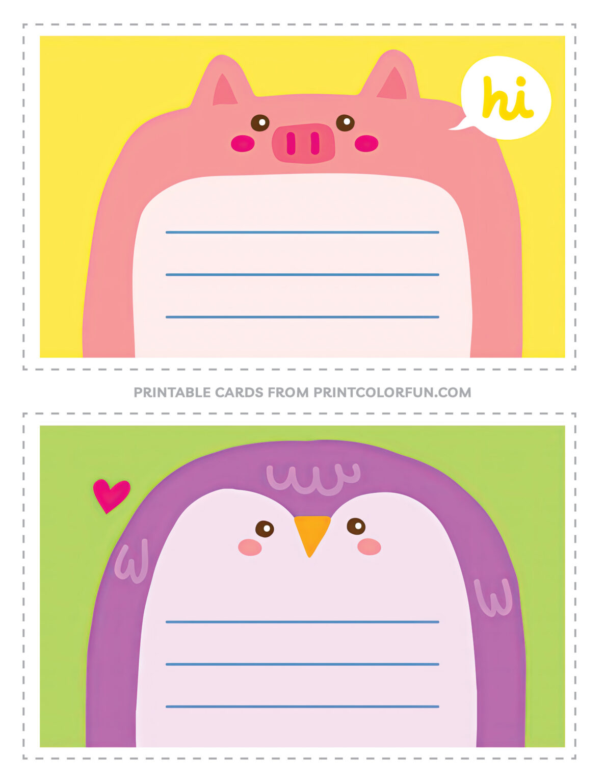 26 free kids' thank you cards & other printable notecards for children ...