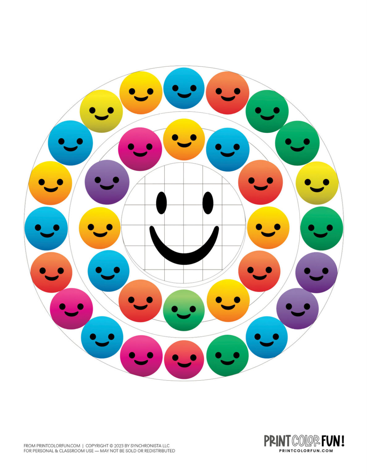 15+ Happy face clipart & cute smiley coloring pages + crafts and ...