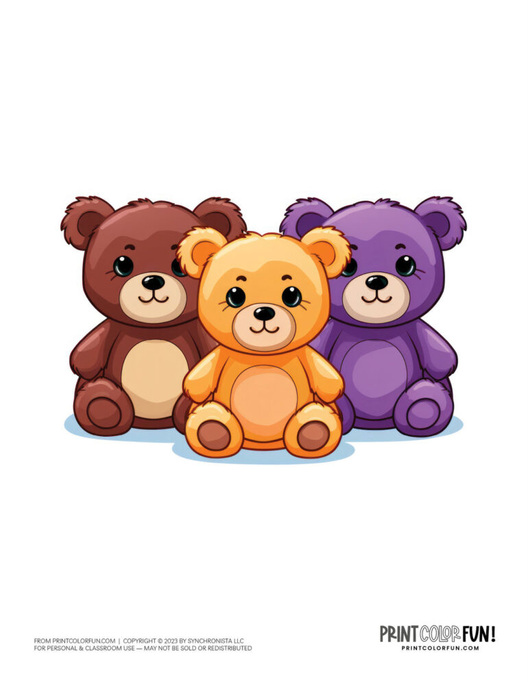 Teddy bear clipart charm, plus coloring pages and 10 easy crafts ...