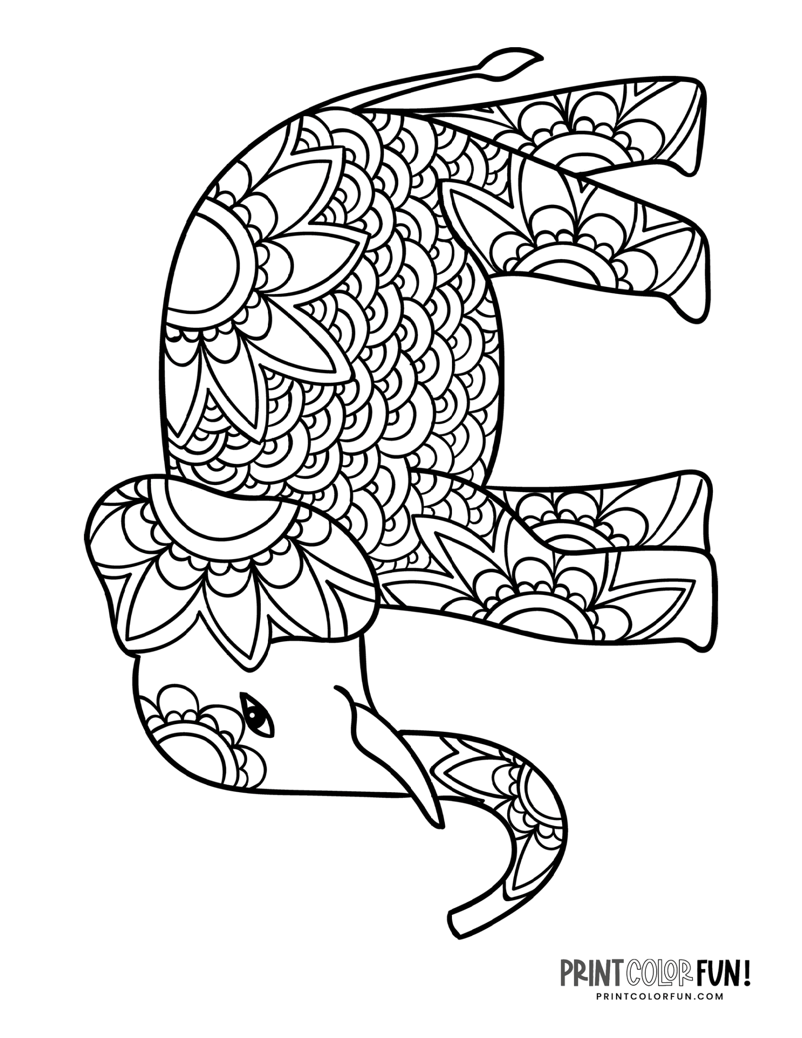 8 elephant adult coloring pages that are decorative & detailed, at ...