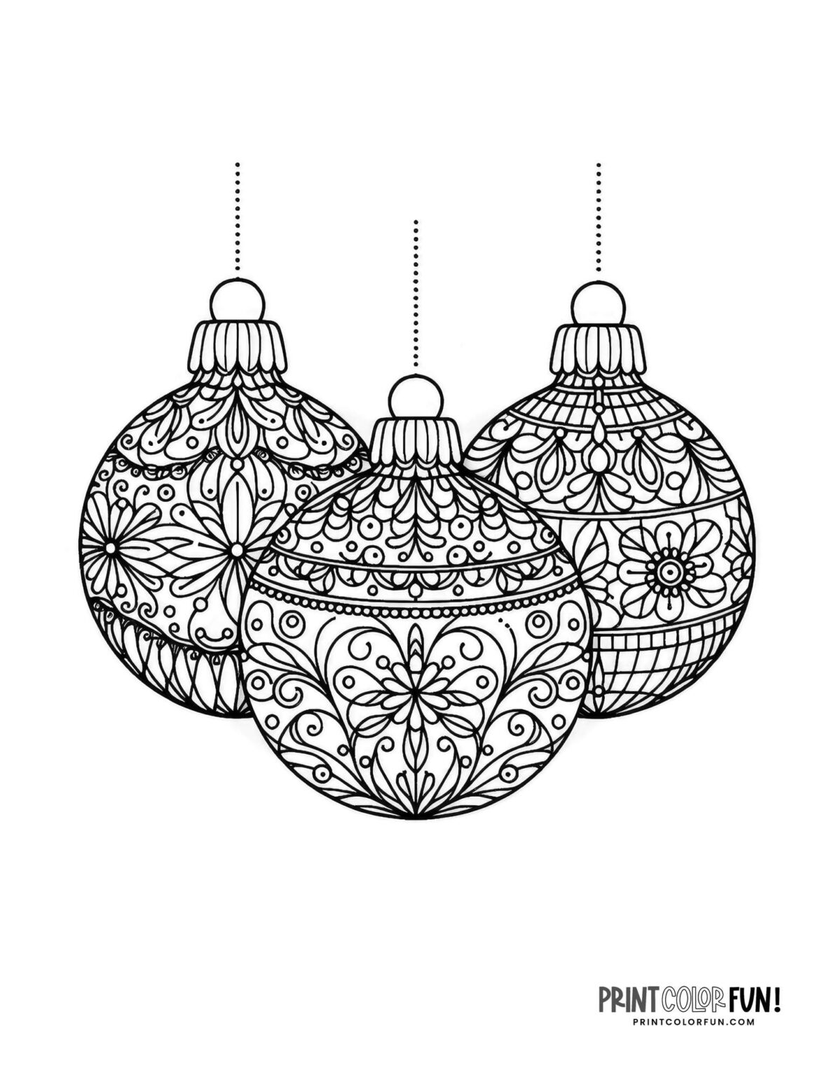 23 Christmas ornament clipart & coloring pages for happy holiday fun ...